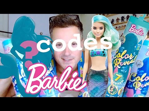 FULL BARBIE COLOR REVEAL MERMAID SERIES & CODES COLLECTION DOLL UNBOXING REVIEW MADE TO MOVE REBODY