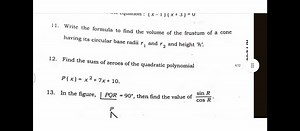(x−1)(x 3)=011. Write the formula to find the volume of the fr... | Filo