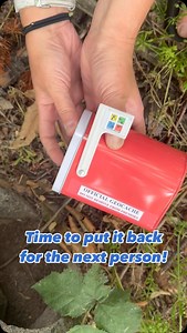 📫 We’ve never seen a Letterbox Hybrid quite like this! 📫 What’s your favorite type of mail to receive? 💌 Video by giacaches. Video: A geocacher approaches a hollow cement tube in a forest. As they get closer, a tin mailbox is visible inside the hollow; the geocacher picks it up and shows the words “Letterbox” printed on the side. They open the mailbox and remove a logsheet that has various Adventure Lab® postcards printed on it. They flip the logsheet over to show the geocacher usernames, the