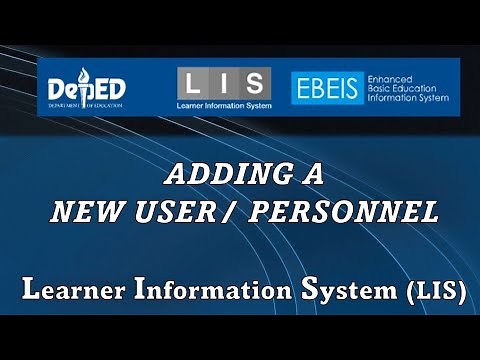 HOW TO ADD A NEW USER/ PERSONNEL IN LIS