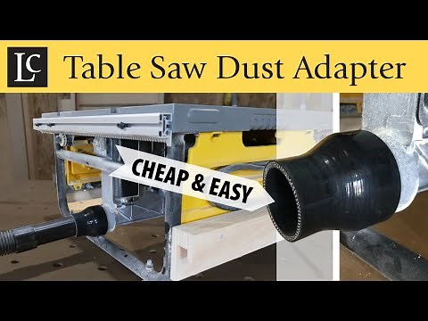 Easiest Dewalt Table Saw Shop Vac Dust Extraction Adapter - Cheap Silicone Reducer (2.5" to 1.75")