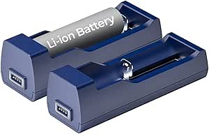 Cylindrianl Lithum-ion Battery Charging Kit 2 Pack for Multi Brand Camera Charger Compatible with 18650, 21700, 26650