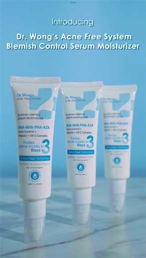 34 reactions · 3 comments | Dr. Wong’s Acne Free System- Blemish Control Serum Moisturizer is here to nourish, brighten, and protect your acne-prone skin with Hydra-Clear Technology! Get yours and see visible improvements in as fast as 3 days! #BlemishFreeGlow | Dr. S. Wong | Facebook