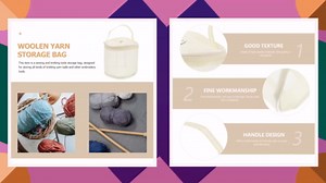 2Pcs Mesh Yarn Storage Bags - Portable Nylon Yarn Balls Organizer for Knitting and Crochet Projects - Purple and Magenta