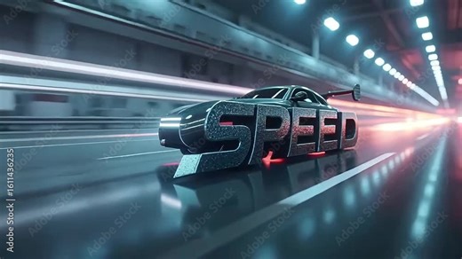 Blazing speed visual with fast-moving car and dynamic “SPEED” text — perfect for racing intros, fast motion clips, or energetic transitions.