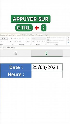 Raccourcis pour insérer la date et l'heure sur Excel !