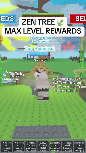 Max Level Rewards in Zen Tree Update