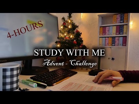 4-HOUR STUDY WITH ME 🎄Study until Christmas Challenge | 4th of December