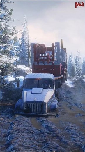 Oil Rig Salvage Semi - Trailer Delivery to Port in Snow Runner