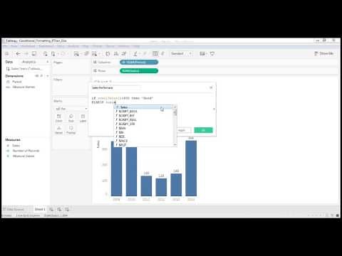 Tableau: Create Calculated Field: IfThenElse Conditonal formatting