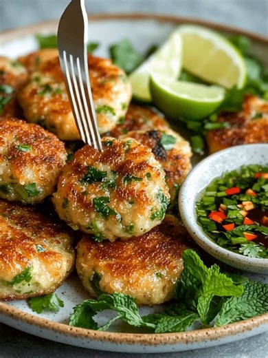 9.8K views · 14 reactions | Delicious pan-fried fish cakes loaded with fresh herbs and served with a tangy dipping sauce. Ingredients 400 grams white fish fillets 100 grams rice flour 1 egg 2 tablespoons fish sauce Full Recipe in First comment Enjoy ❤  | Olivia Recipes | Facebook