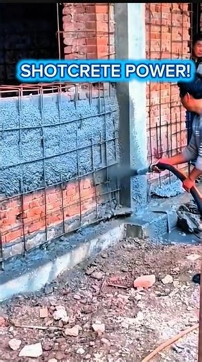 Shotcrete Wall Reinforcement with Steel Mesh.