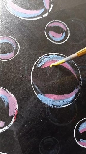 Bubble Painting Tutorial. How To Paint Bubbles | easy acrylic painting 🖼