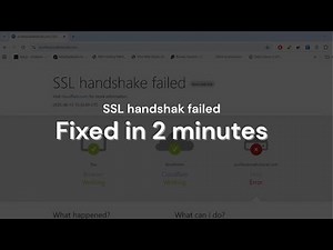 SSL Handshake Failed Cloudflare Error 525 - Fixed Under 2 Minutes