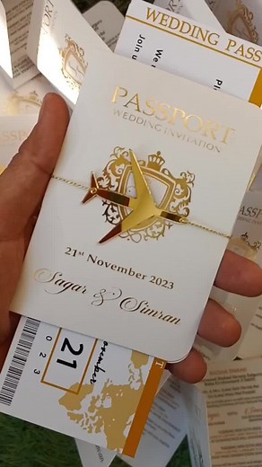 Unique Passport Wedding Invitation Card Ideas