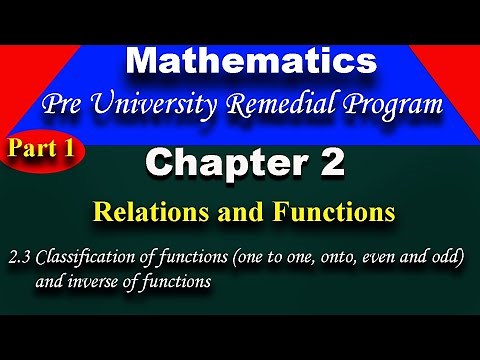Remedial mathematics chapter 2 part 2 | Relations and Functions