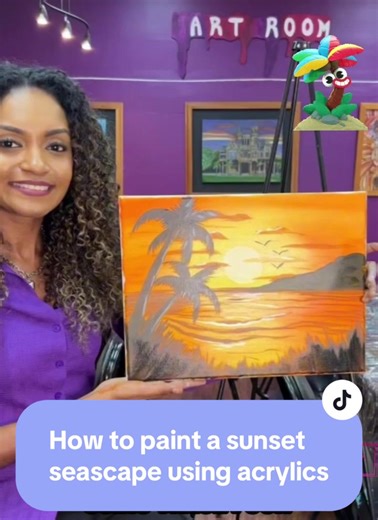 How to Paint a Sunset Seascape with Acrylics