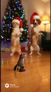 FUN WITH AI dancing mouse and dogs #christmas #ai #aivideo