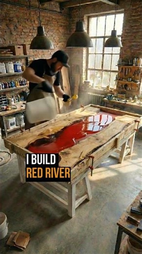 I Build a Red Epoxy River Dining Table | Live Edge Wood Luxury Design