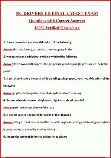 #learnexams Nc Drivers Ed Final Exam Latest Actual Exam With Practice Qu video