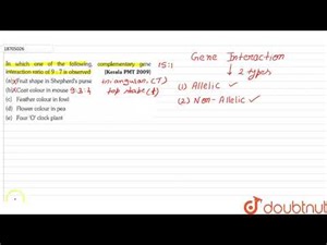 In which one of the following, complementry gene interception ratio `9 : 7` is observed