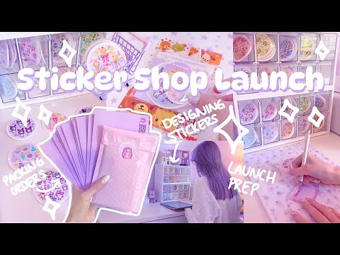 Opening a sticker shop ✨ Launch day, packing orders, cozy studio vlog