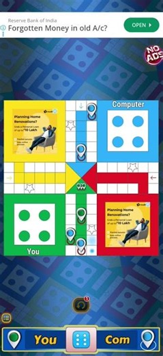 Ludo Game Me And Computer Two Player In Game Ludo