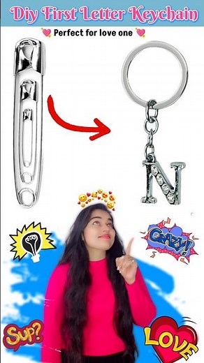 💚 DIY Couple Initial Keychain 💚| Budget Friendly Gift Idea | How to make Keychain with safety pin