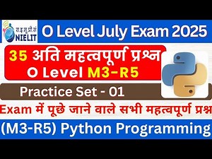 Python 35 Important MCQ | O Level M3-R5 July Exam 2025 | Practice Set 1 | Python Programming #m3r5