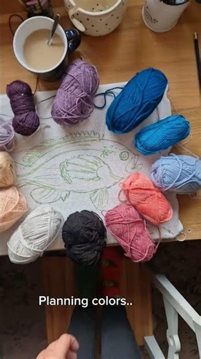 Choosing yarn for a punch needle piece #shorts