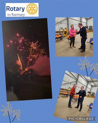 Rotarians are always People of Action within our community, but we also like to get together for a social event & let our hair down. Recently, members & guests got together at Freshfields Farm - R. E. Stacey for fireworks, food & a bit of 🎃🎃🎃 throwing. Thanks, Robert & Clare, for hosting & providing yummy jacket potatoes, to everyone who bought tasty fillings & deserts. We certainly weren't short of food. We then moved on to the serious sport of pumpkin throwing. Our own version of 🎃 Skittle