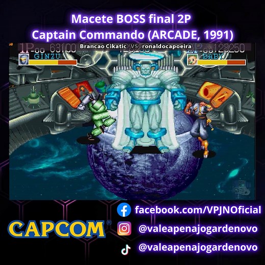 44K views · 581 reactions | No Captain Commando do arcade, o macete contra o chefe final, Scumocide de dois jogadores! In the arcade version of Captain Commando, here's a OP trick to defeat the final boss, Scumocide, in two-player mode! #captaincommando #capcom #retrogaming #retro #arcadegames | Vale a Pena Jogar de Novo | Facebook