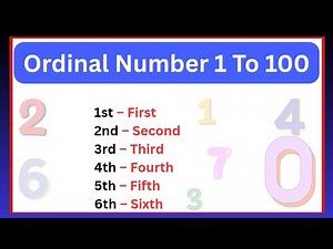 Ordinal Number | Ordinal Number 1 To 100 | 1 To 100 Ordinal Number