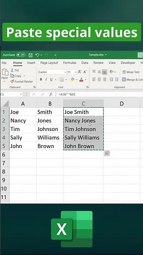 How to Use Paste Special Values in Excel