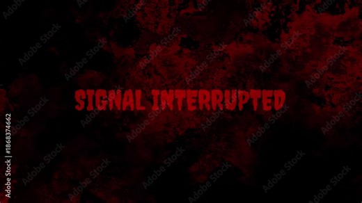 Signal Interrupted TV Screen Animation: Red Bloody Grunge Glitch for Broadcast Error and Tech Failure