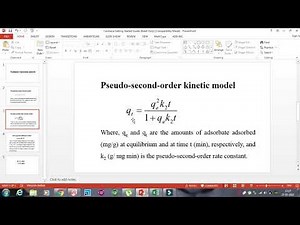Nonlinear Pseudo 2nd order and Intra particle model