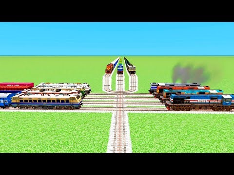 DIAMOND TRACK CROSSING ALL TRAIN💝 COUPLING LOCO TO LOCO RAILWAY BEANG DRIVE 