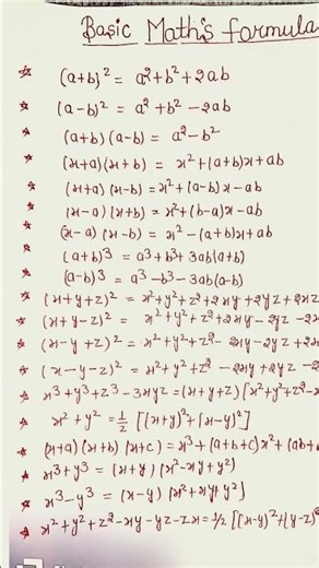 Maths Basic formula #shorts #shorts