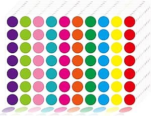 Garryewan Colored Dot Stickers, 3/4 inch Round Color Coding Labels, Polka Circle Dot Label Sticker for Garage Sale Stickers/Yard Sale Price Stickers, Writable Not Blurry (10 Colors/ 1400Pcs)