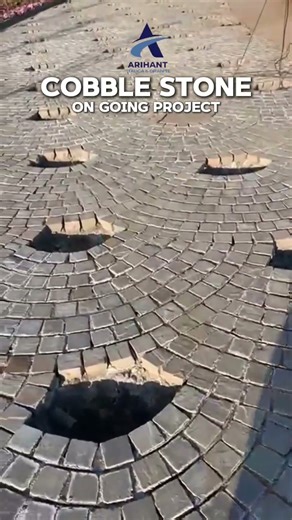 Cobble Stone Installation | Ongoing Project by Arihant Italica & Granite #interior #construction