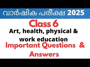 Class 6 Art, health and physical education Annual exam model Question paper and answers 2025 #exam