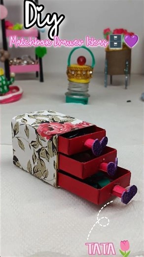 Diy Matchbox Drawer Ideas🗄️💜 #diy#diyideas#crafting#diydrawer#craft#diycrafting#viral#shorts#tumpa