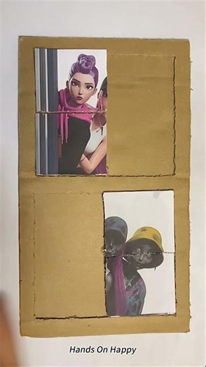 kpophuntrix rumi carboard creative normal vs horror piece fixing pullze 😍😍#kpop #diy #shorts