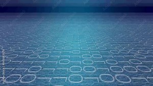 Finger print scan in the internet network with data particles and binary code. Technology animation concept for cyber security, biometrics identification, banking, finance.