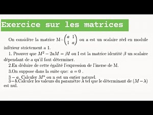 Les matrices/ exercice corrigé شرح مفصل
