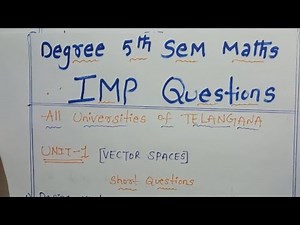 degree 5 th sem maths important questions | degree 5th sem maths syllabus of all universities of TS