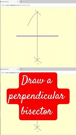 Draw a perpendicular bisector to a line segment using ruler and compass only