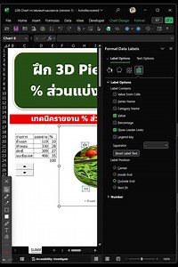 ตอนที่ 16📊✨ "ฝึกทำ 3D Pie Chart เพื่อวิเคราะห์ % ส่วนแบ่งการขายอย่างมืออาชีพ" 🍅🥬 | อิ๊กExcel VBA Design