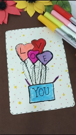 Cute Love Card Drawing | Handmade Card for You 😘❤️