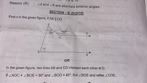 Find the value of  x  in the given figure, if  AB \parallel CD ... | Filo
